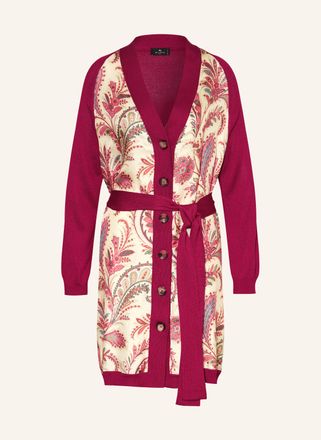Etro Etro Strickjacke Im Materialmix Mit Seide rot