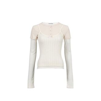 Acne Studios Top superpos&eacute; col rond