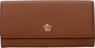 Versace Femmes Portefeuille Cuir Marron