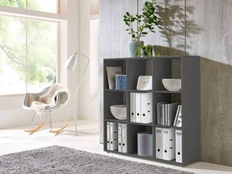 BMG M&ouml;bel W&uuml;rfelregal Nizza Gr&ouml;&szlig;en (Anthrazit, W&uuml;rfel 9 F&auml;cher)