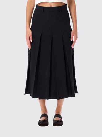 Maison Margiela Plissierter Midirock mit hoher Taille aus Schurwollmischung