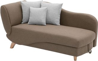 Vente-Unique Recamiere mit Schlaffunktion & Stauraum - rechtsseitig - Stoff - Braun - Penelope