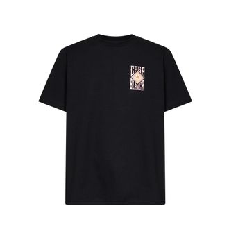 Casablanca Geripptes Rundhals-T-Shirt - - Tops - Herren - Schwarzk - L