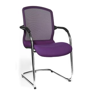 Topstar | Open Chair - der Design-Besucherstuhl | Freischwinger mit Netzr&uuml;cken | VE 2 STK | violett
