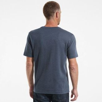 Lands End Supima Kurzarm-Shirt mit Rundhalsausschnitt, Herren, Gr&ouml;&szlig;e:44-46 regular, Blau, Baumwolle, by Lands End