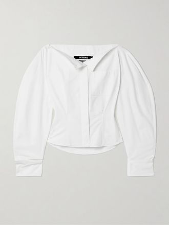 Jacquemus Haut En Popeline De Coton &Agrave; D&eacute;coupe - Blanc