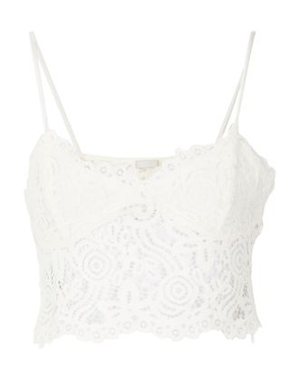 8 by YOOX LACE CORSET CROP TOP