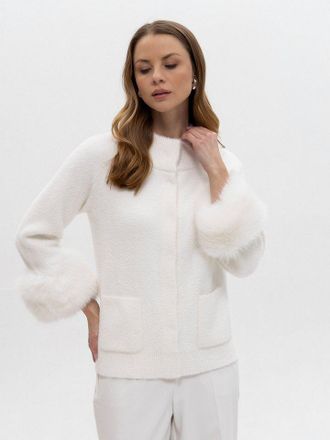 Passioni Fellimitatjacke Kurzjacke mit Felldetails