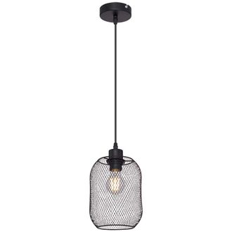 ETC Shop Decken Pendel H&auml;nge Lampe Leuchte Beleuchtung Metall Schwarz Wohn Ess Zimmer