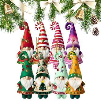 Generico Saisonale dekorative Zwerge, Premium-Minifiguren, bezaubernd, handgefertigt, 8-teiliges Set f&uuml;r Party, Zuhause, Neujahr, Innenbereich, Au&szlig;enbereich, F