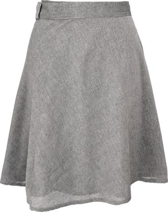 Guru Shop Leichter Wickelrock, Boho Baumwoll-Sommerrock - Grau, Damen, Baumwolle