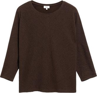 s.Oliver 3/4-Arm-Shirt T-Shirt Fabricmix-Shirt mit Fledermausarm