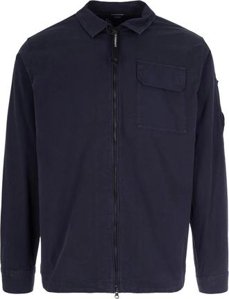 C.P. Company C.p. Company, Homme, Vestes, Bleu, Taille: M Surchemise zipp&eacute;e en gabardine