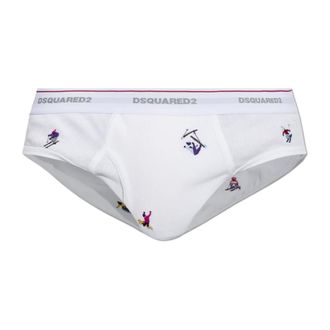 Dsquared2 Baumwoll-Slips mit bunter Stickerei - - Underwear - Herren - Wei&szlig; - 2XL