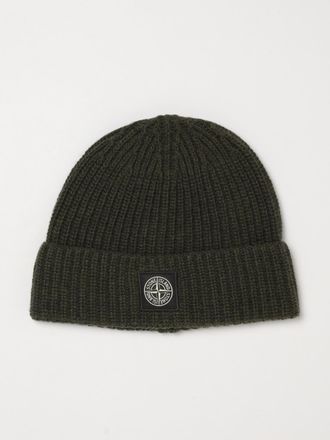 Stone Island Gerippte Wollm&uuml;tze mit Compass-Logo-Patch