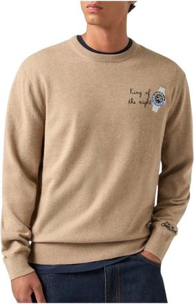 Saint Barth Pull &agrave; col rond Heron Light Embry - Homme - Pulls - Beige - Taille: S