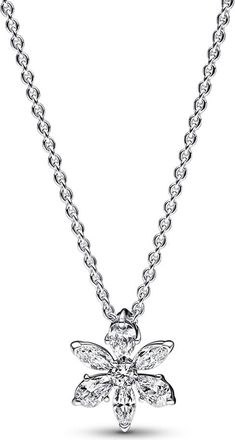 Pandora Timeless Funkelnde Herbarium Cluster Anhänger Halskette 45cm aus Sterling-Silber, Kompatibel Timeless Armbänder, 392387C01-45