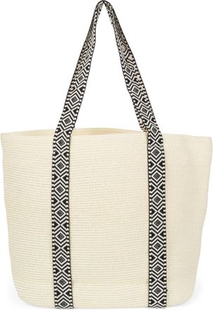 styleBREAKER Strandtasche Papierstroh Strandtasche Azteken Muster