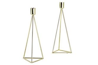 Echtwerk Set de 2 Bougies Chauffe-Plat/Bougies Modern Big, &eacute;dition Or, Design g&eacute;om&eacute;trique, bougeoir votif pour Le Salon/la Table &agrave; Manger, d&eacute;coration de Table 