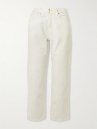 Frame Denim Jean Droit Taille Mi-haute The Hang - Écru