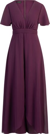 Apart Fashion Damen Chiffon Jumpsuit, Tiefer V-Ausschnitt Abendkleid, Kurze Volant-&Auml;rmel, Weites Bein Cape Style Hose, Elegantes Sommer Outfit, Ideal als Brautjungf