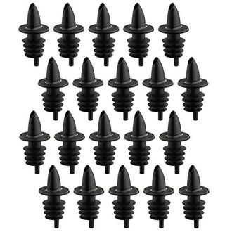 Westmark 20 Becs Verseurs &agrave; Spiritueux/Vinaigre/Huile pour Bouteilles, Doseur avec Tube dair, Bouchon plastique, Jet-Pour, Noir, 411022E3