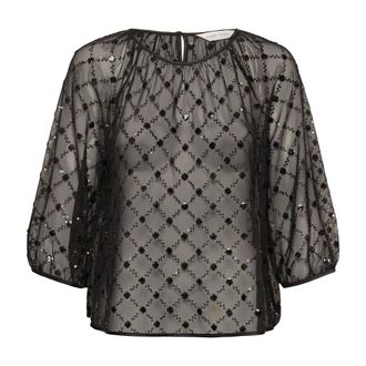 Part Two Blouse &agrave; Sequins Plac&eacute;s - Femme - Blouses et Chemises - Noir - Taille: 42 FR