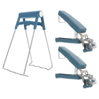 BESPORTBLE Sch&uuml;sselklemme Edelstahl 3 St&uuml;ck Zusammenklappbare Topfzangen f&uuml;r Mikrowelle und Grill Rutschfeste Einhandbedienung f&uuml;r Hei&szlig;e Teller und Sch&uuml;sseln