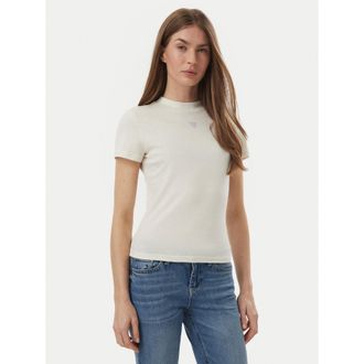 Guess T-Shirt W5BP07 KCGM2 &Eacute;cru Slim Fit