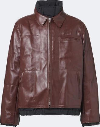 sacai Veste doudoune en cuir
