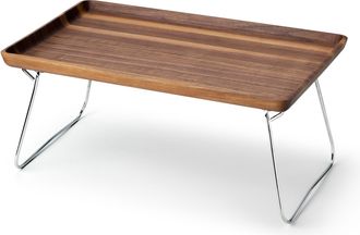 Continenta Bett-Tablett, Betttablett, Serviertablett, Fr&uuml;hst&uuml;ckstablett, Betttisch, Walnussholz, 53 x 32 cm, 4241