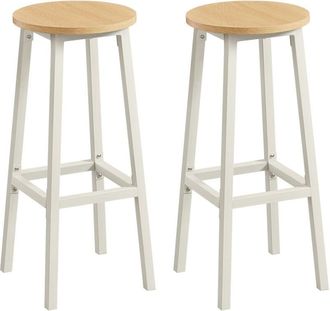Vasagle Vasagle - Tabouret de Bar, Lot de 2, Chaise, Si&egrave;ge Haut, Cadre M&eacute;tallique, Montage Facile, Hauteur 74 cm, Repose-pieds, pour Cuisine, Salon, Salle &agrave;