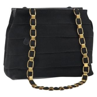 Ferragamo Sac bandouli&egrave;re en toile Pre-owned - Femme - Pre-owned - Noir - Taille: ONE Size