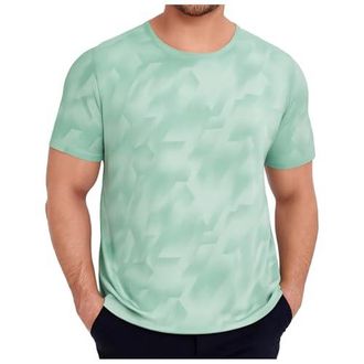 Generico T-shirt pour homme Jacquard &agrave; manches courtes &agrave; s&eacute;chage rapide avec &eacute;lastique T-shirt de sport actif &agrave; col rond pour course &agrave; pied en plein air Fitnes