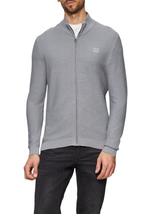 s.Oliver Strukturierte Strickjacke mit Logo-Patch