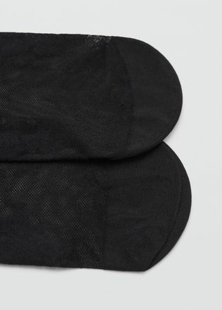 Mango Feinstrumpfhosen mit Jacquard schwarz - Damen - S - MANGO