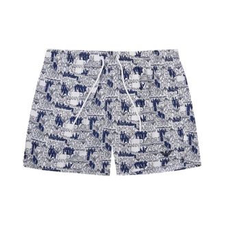 Emporio Armani Elegante wei&szlig;e Polyester-Badeshorts - - Swimwear - Herren - Mehrfarbig - S