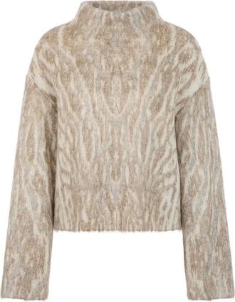 Marc Cain Pull Style Ocelot - Femme - Pulls - Gris - Taille: 44 FR