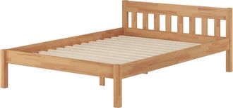 Erst-Holz &Uuml;berlanges Doppelbett Massivholzbett 140x220 Buche Zubeh&ouml;r w&auml;hlbar V-60.83-14-220Rollrost inkl