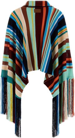 Fendi Striped Knit Poncho Jacket - Multicolor