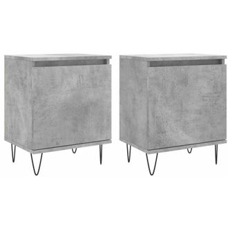 vidaXL Nachttische 2 Stk. Betongrau 40x30x50 cm Holzwerkstoff vidaXL