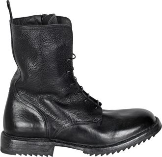 Moma Moma, Femme, Chaussures, Noir, Taille: 38 1/2 EU Bottine en cuir vintage avec fermeture éclair