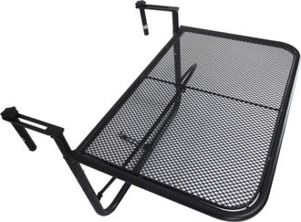 OUTSUNNY Balkonhängetisch Hängetisch höhenverstellbar viereckig Terrasse Metall Schwarz L60 x B56,5 x H45 cm
