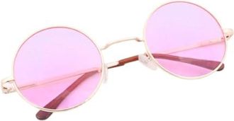 Garneck Lunettes Rondes De Soleil Colorées Protection Style Rétro Pour Homme Femme Monture Dorée Violette