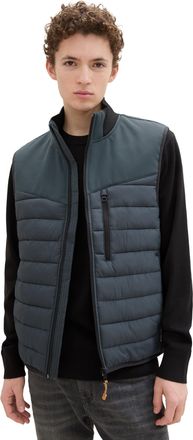 Tom Tailor Herren 1041343 Hybrid Steppweste mit Stehkragen, 10362-Dark Gable Green, XXL