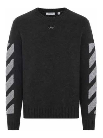 Off-white Pull Col Rond - Gris