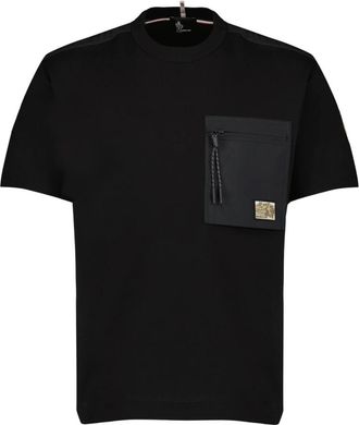 Moncler Homme, Tops, Noir, Taille: L Cotton Pocket T-Shirt
