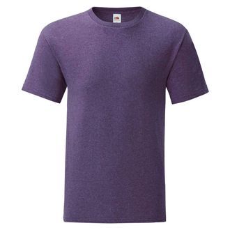Fruit Of The Loom 5er Pack Iconic T Herren T-Shirt Mehrpack Größe S - 5XL, Größe:2XL, Farbe:violett meliert
