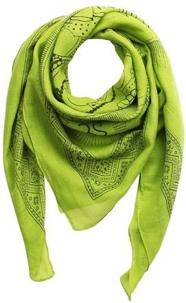 Freak Scene Echarpe en coton - Ganesha vert - noir - tissu carr&eacute;