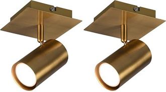 Trio Leuchten Spotleuchte Marley 802400104, Metall Altmessing, exklusiv Leuchtmittel 1x GU10 (Packung mit 2)